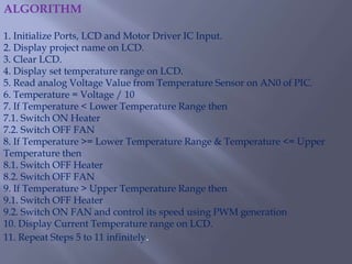 Temperature based speed control of fan | PPTX