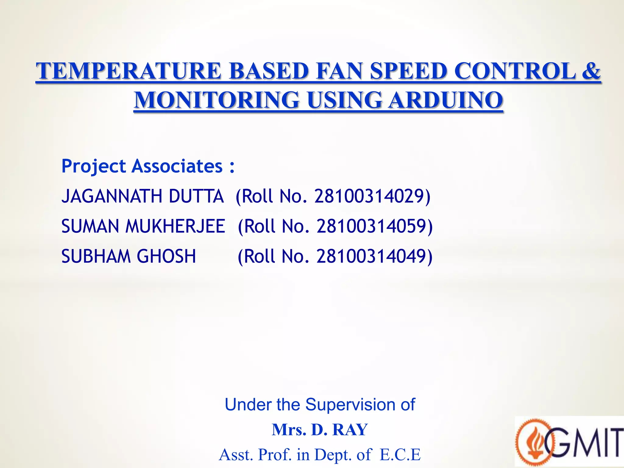 Temperature based fan speed control & monitoring using | PPTX | Home Appliances | Home & Garden