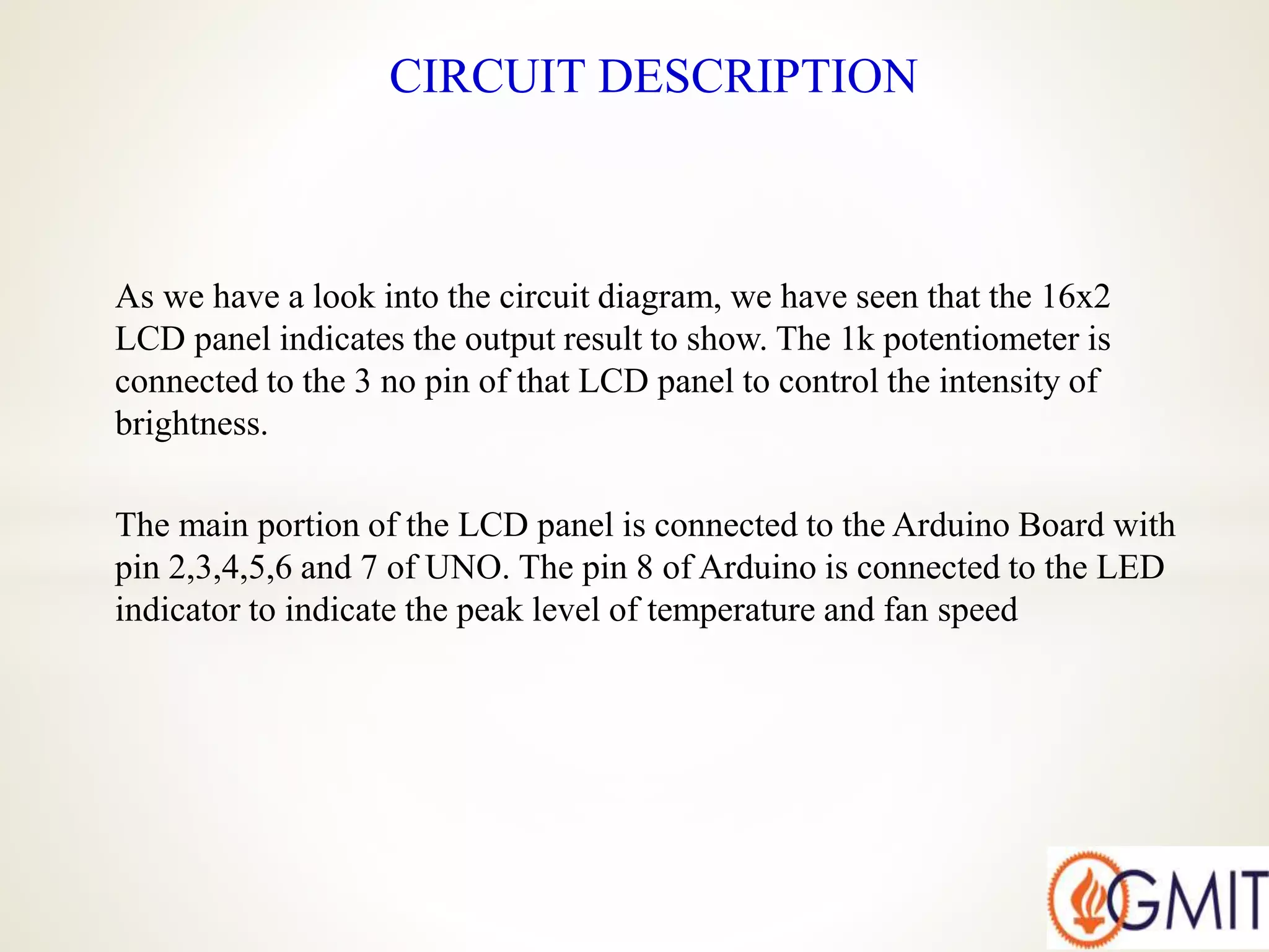 Temperature based fan speed control & monitoring using | PPTX