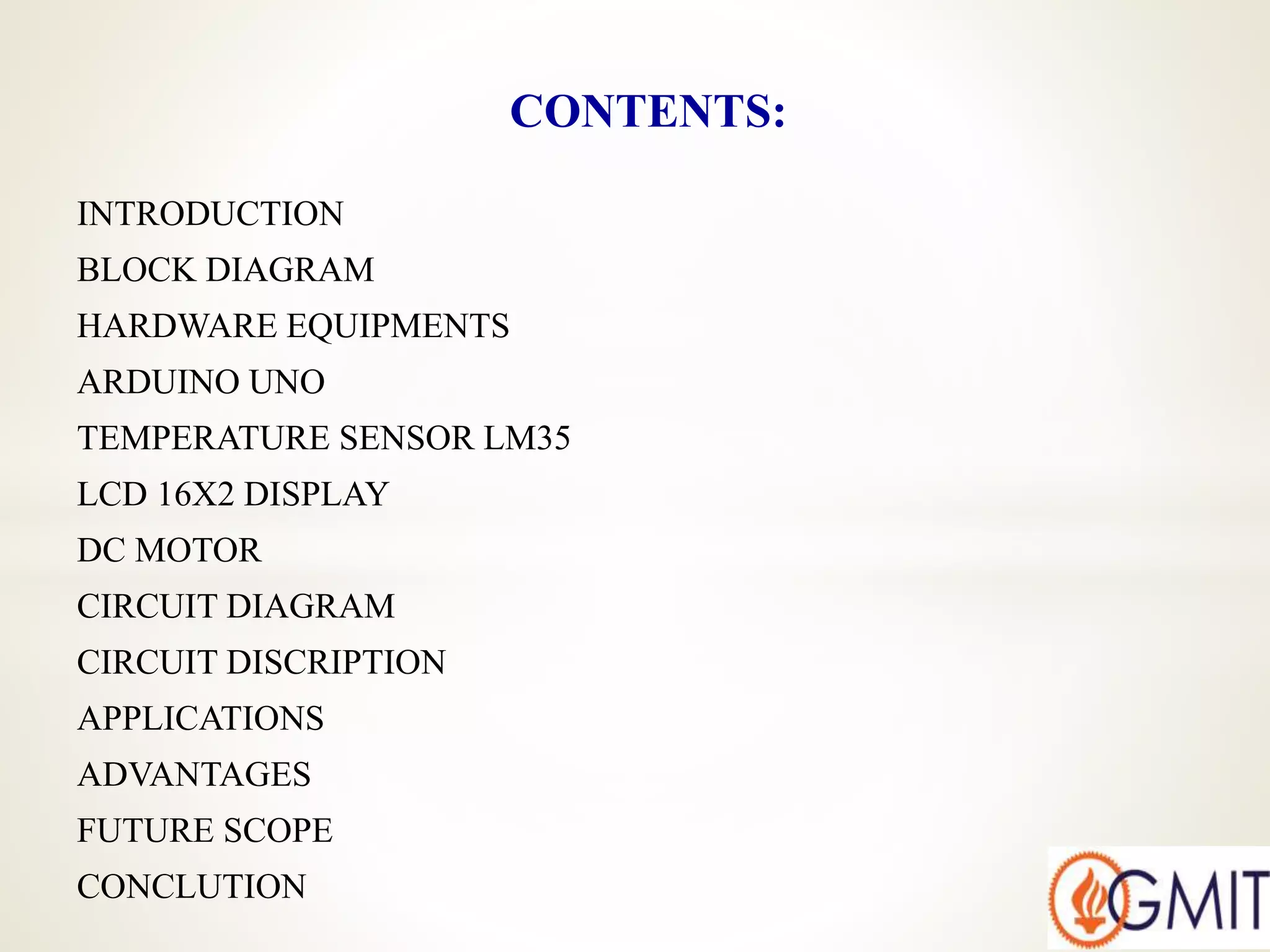 Temperature based fan speed control & monitoring using | PPTX