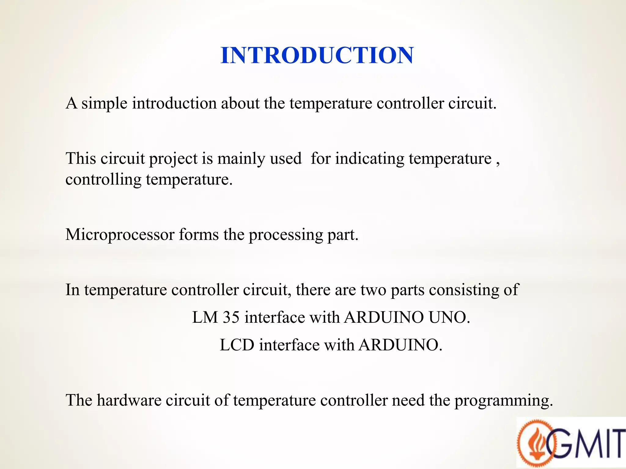 Temperature based fan speed control & monitoring using | PPTX