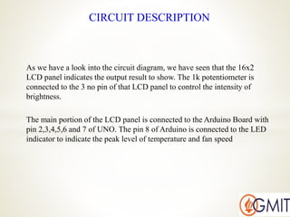 Temperature based fan speed control & monitoring using | PPTX