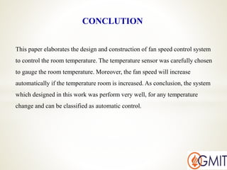 Temperature based fan speed control & monitoring using | PPTX