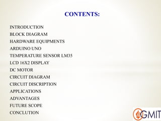 Temperature based fan speed control & monitoring using | PPTX
