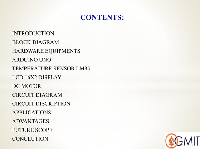 Temperature based fan speed control & monitoring using | PPTX | Home ...