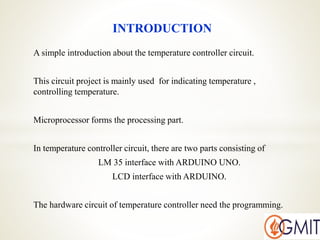 Temperature based fan speed control & monitoring using | PPTX