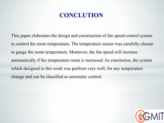 Temperature based fan speed control & monitoring using | PPTX
