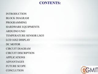 Temperature based fan speed control & monitoring using | PPTX