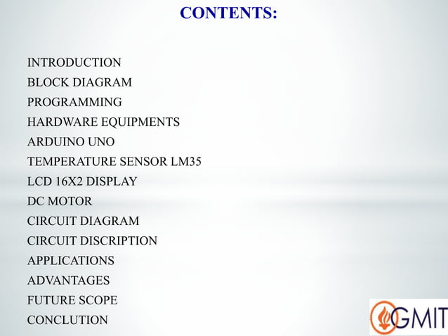 Temperature based fan speed control & monitoring using | PPTX | Home ...