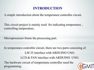 Temperature based fan speed control & monitoring using | PPTX