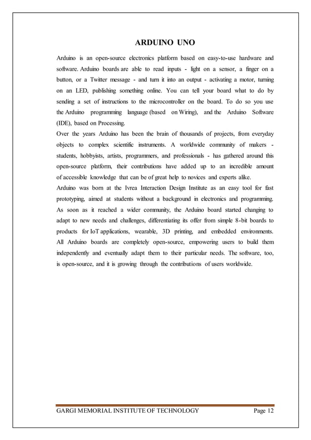 Temperature based fan speed control & monitoring using arduino
