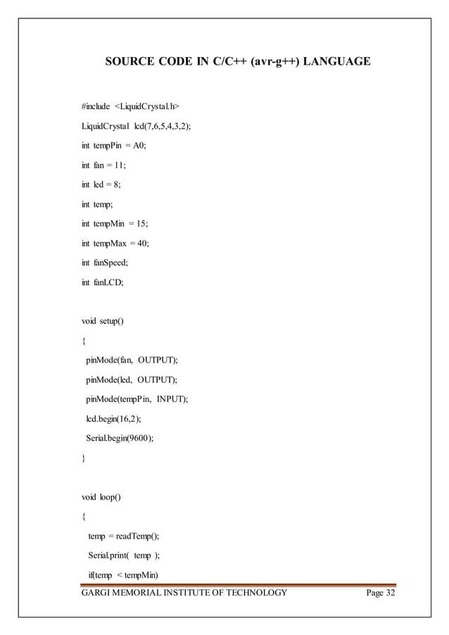 Temperature based fan speed control & monitoring using arduino