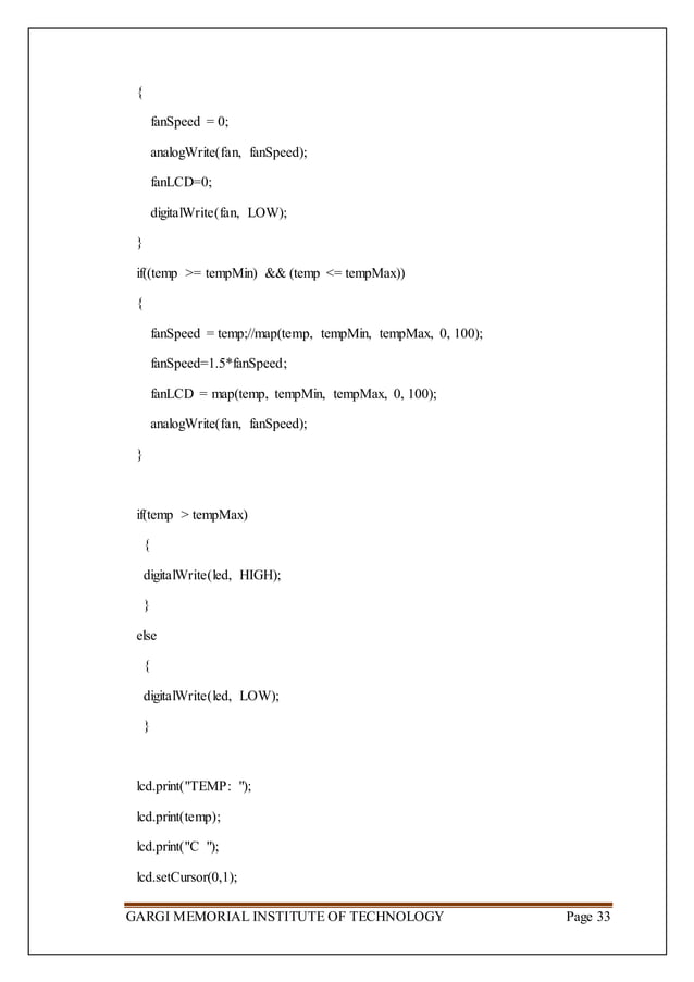 Temperature based fan speed control & monitoring using arduino