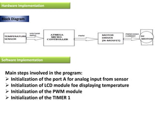 Temperature based speed control of fan using microcontroller | PPTX