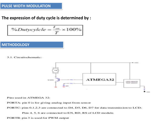 Temperature based speed control of fan using microcontroller | PPTX
