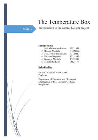 Temperature box | PDF