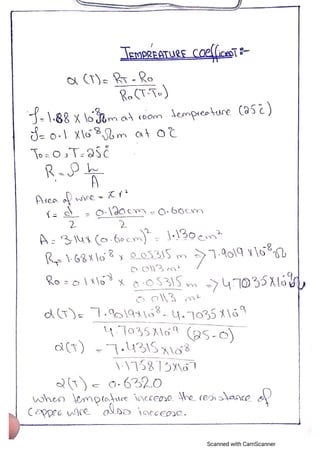 Temperature coefficient of a wire | PDF