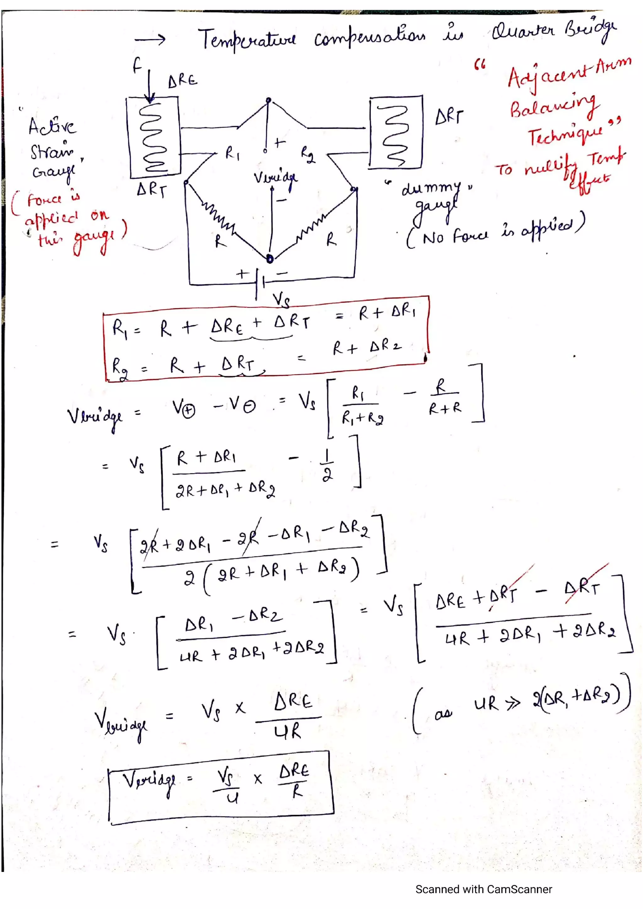 Temperature compensation in Quarter bridge.pdf