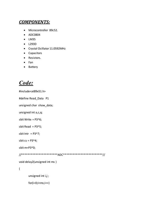 Temperature Control Fan Using 8051 Microcontroller | DOCX