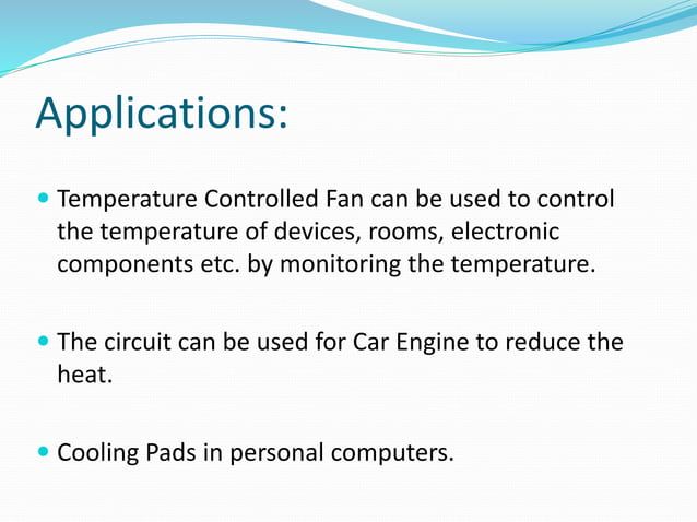 Temperature controlled dc fan | PPTX