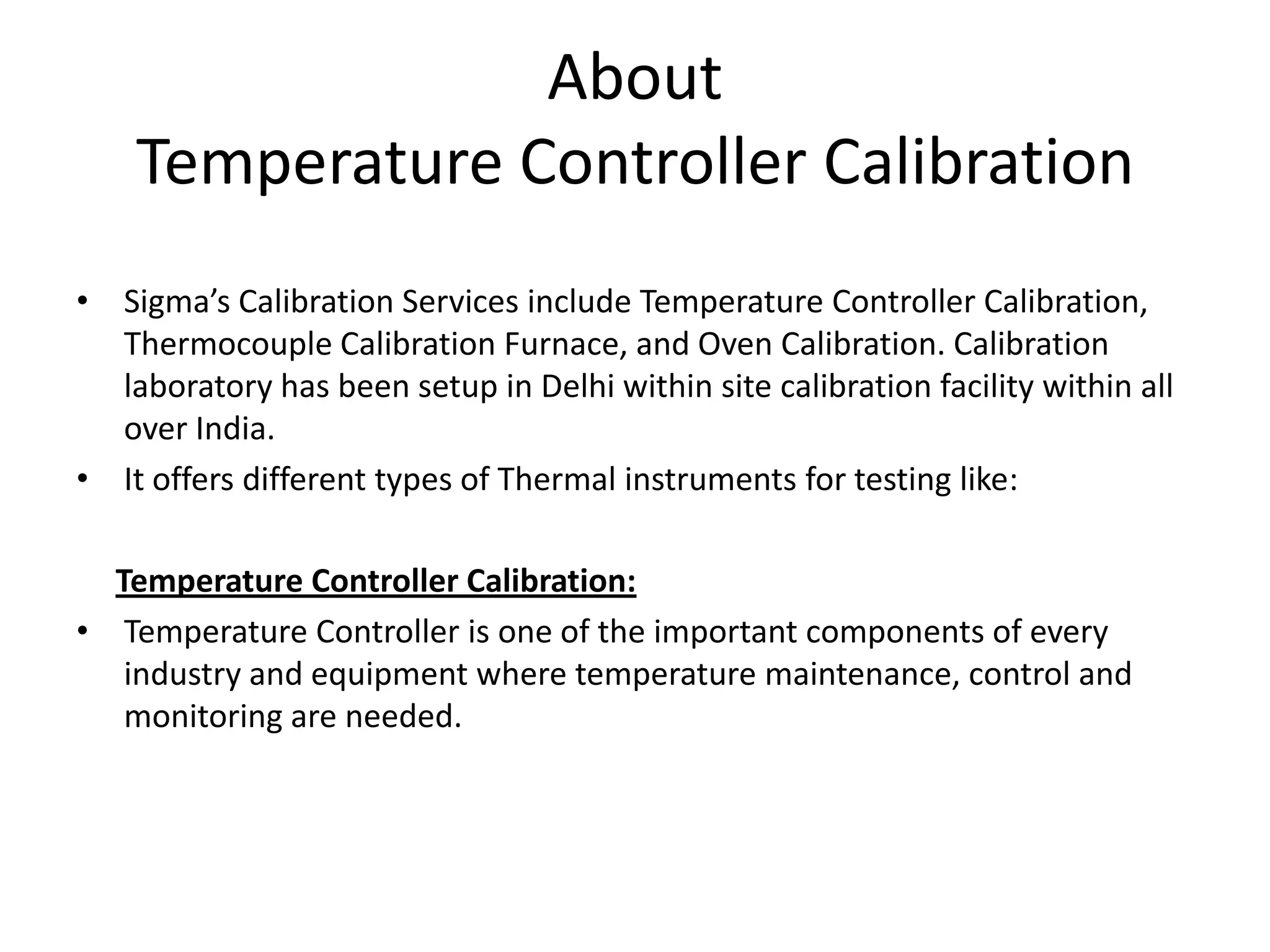Temperature controller calibration | PPT