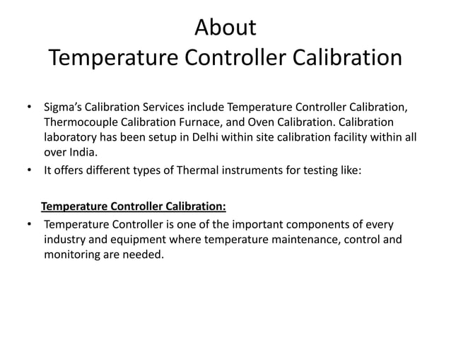 Temperature controller calibration | PPTX