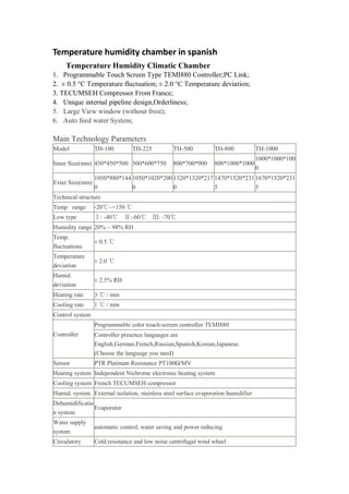 Temperature humidity chamber in spanish | PDF | Home Appliances | Home ...