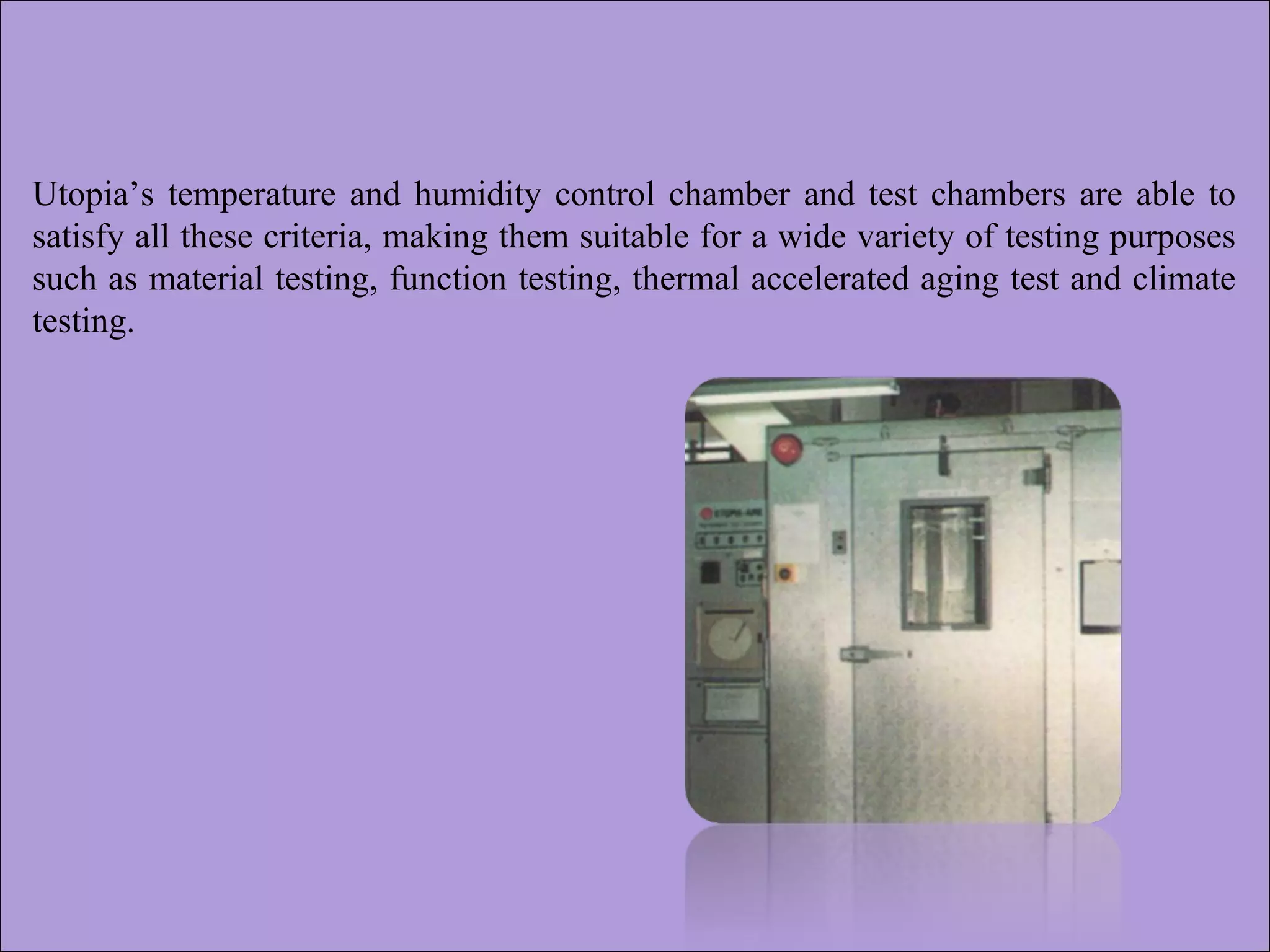 Temperature & Humidity Control Chamber | PPT