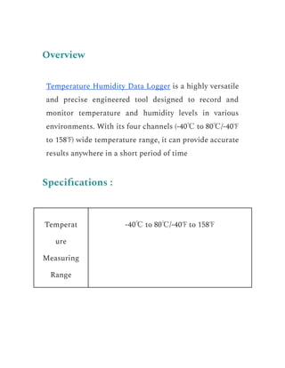 Temperature Humidity Data Logger | PDF