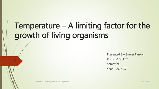 Temperature – limiting factor [autosaved] new | PPTX | Biological ...
