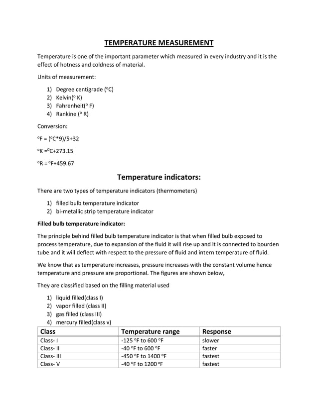 Temperature measurement | PDF | Chemistry | Science