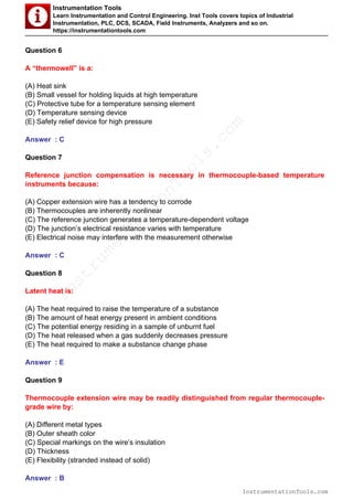 Temperature measurement Questions | PDF