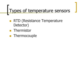 Temperature measurement using sensors and signal conditioning | PPTX