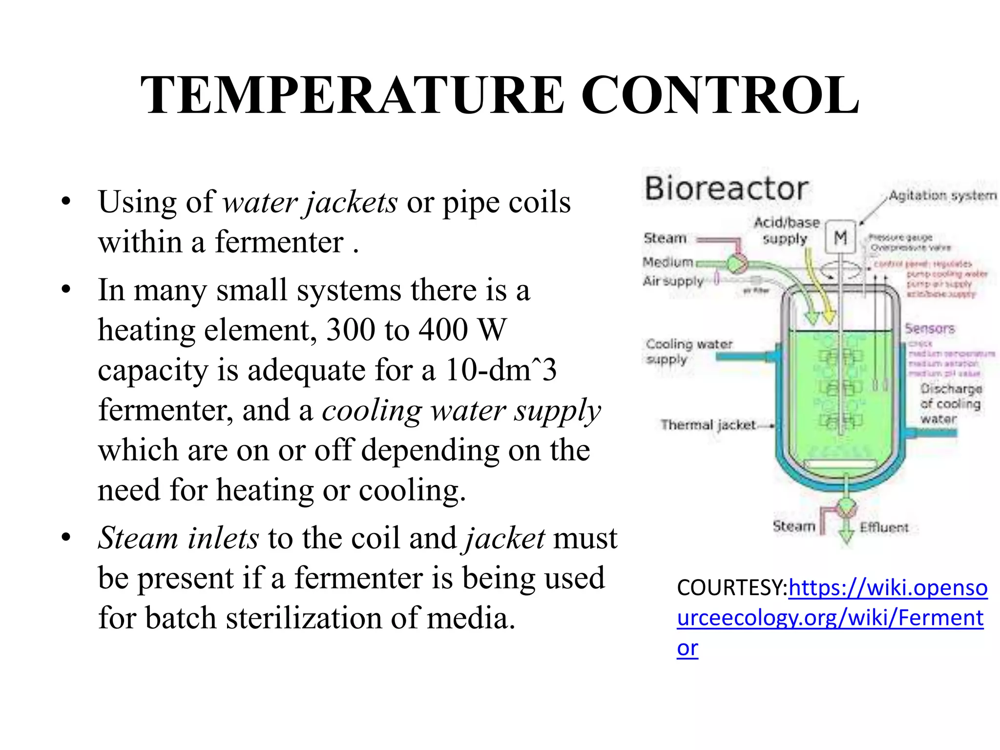 Temperature measurement and control in bioreactor | PPTX