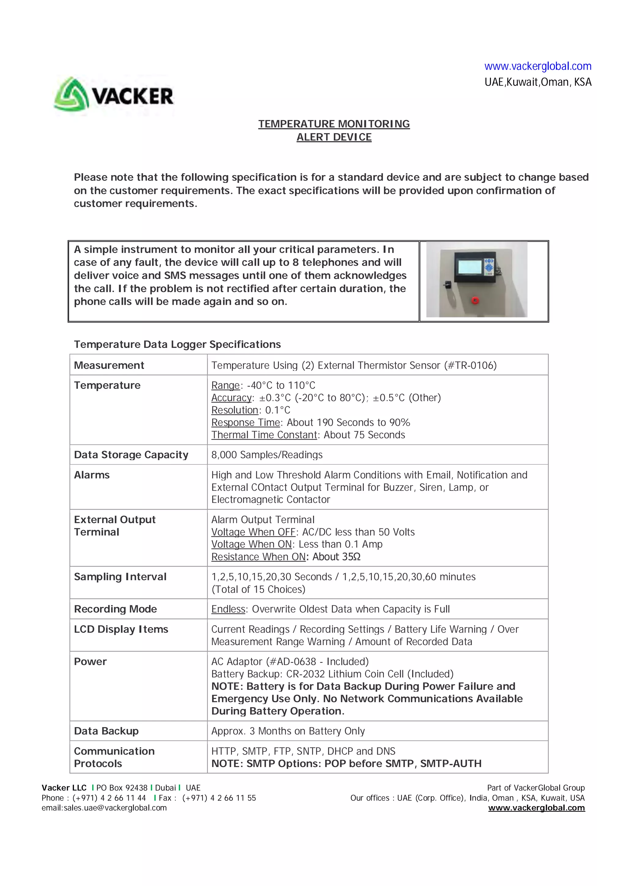 Temperature Experts in Middle East: Temperature monitoring, Data Logger ...