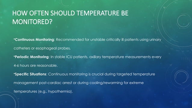 Temperature Monitoring in the Intensive Care Unit.pptx | Weather | Science
