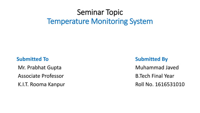 Humidity & Temperature monitoring using arduino | PPTX | Internet of Things | Internet