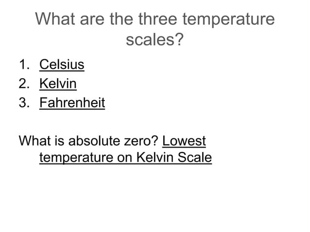 Temperature scales | PPTX | Physics | Science