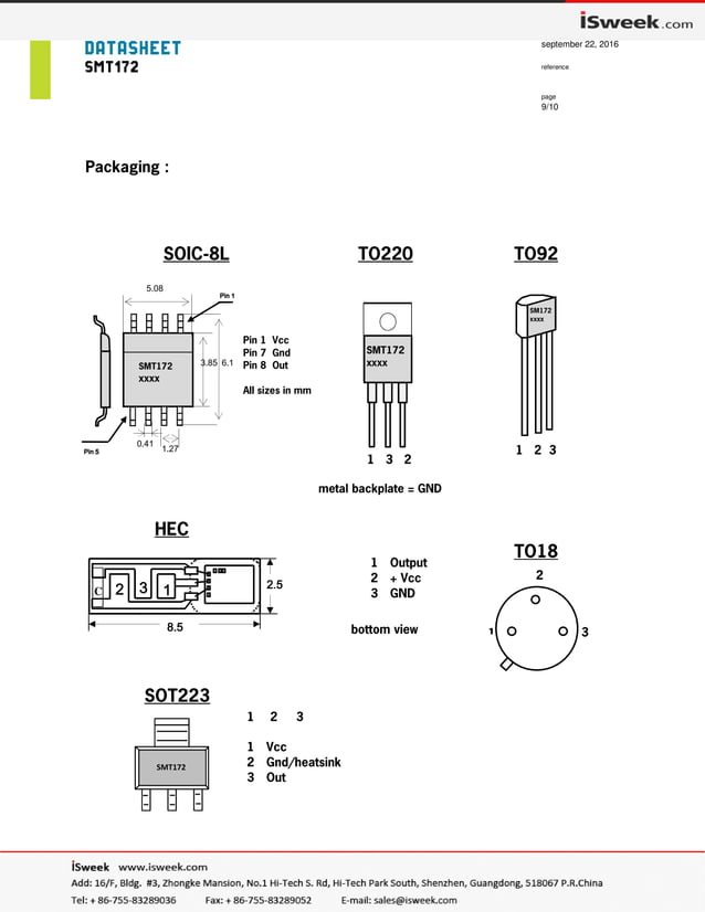 Temperature sensor smt172 | PDF