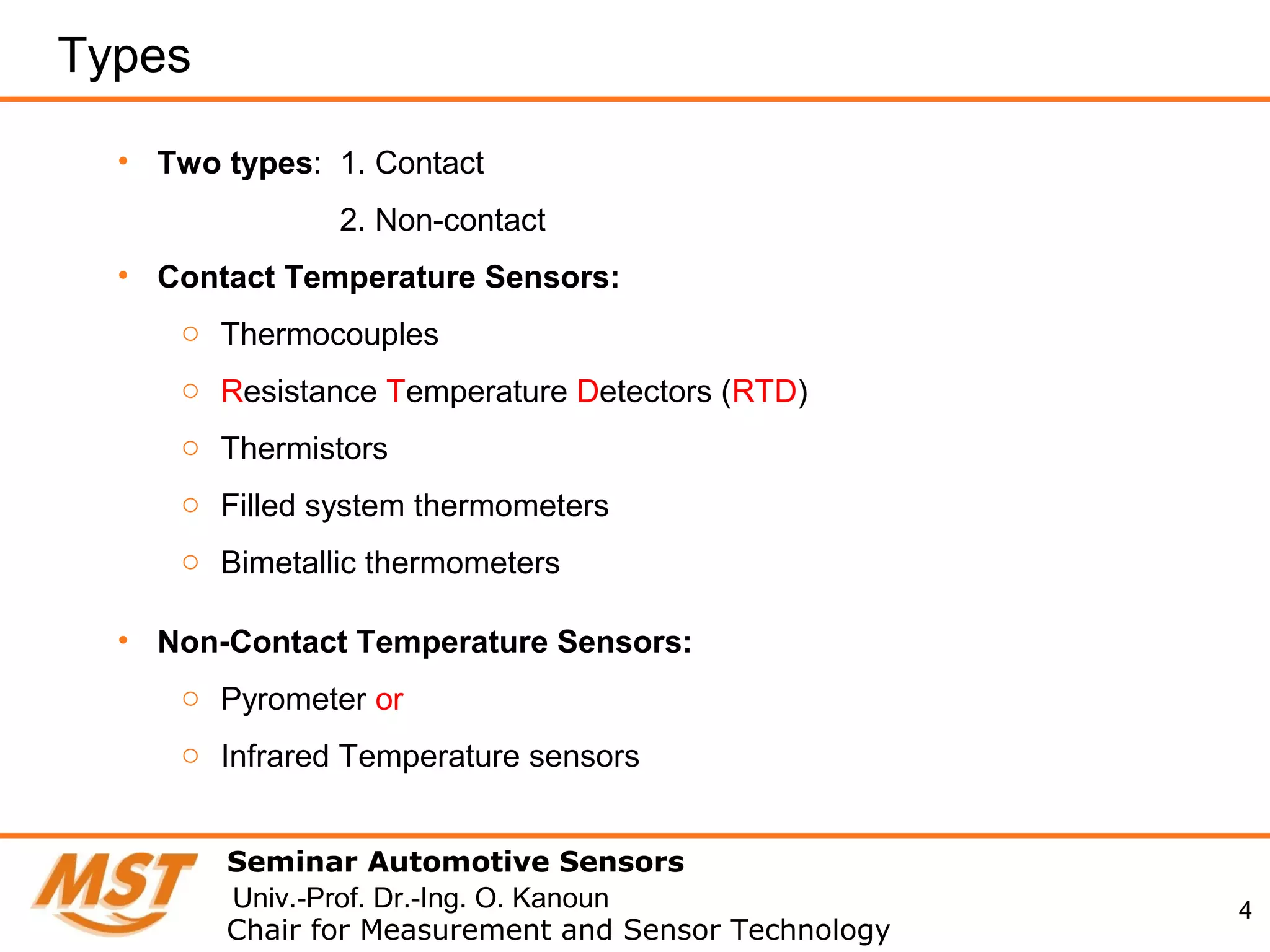 Automotive Temperature sensors | PPT