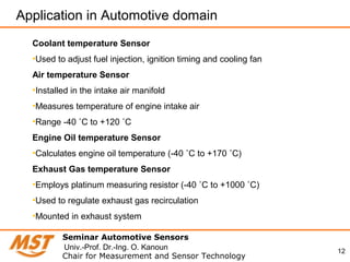 Automotive Temperature sensors | PPT