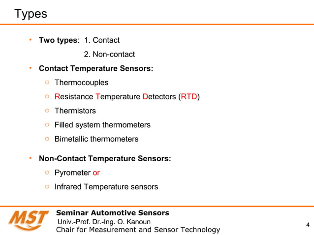 Automotive Temperature sensors | PPT