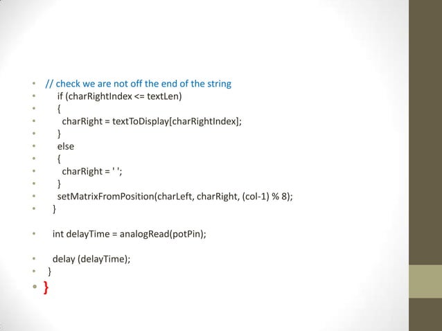 Temperature sensor with a led matrix display (arduino controlled) | PPT