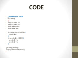 Temperature sensor with a led matrix display (arduino controlled) | PPT