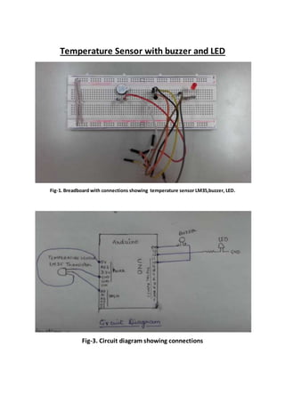 Temperature sensor with buzzer and led | DOCX