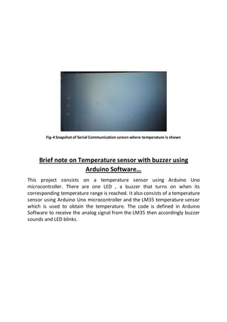 Temperature sensor with buzzer and led | DOCX