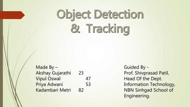 Object Detection And Tracking Pptx Cameras And Camcorders Consumer 9254
