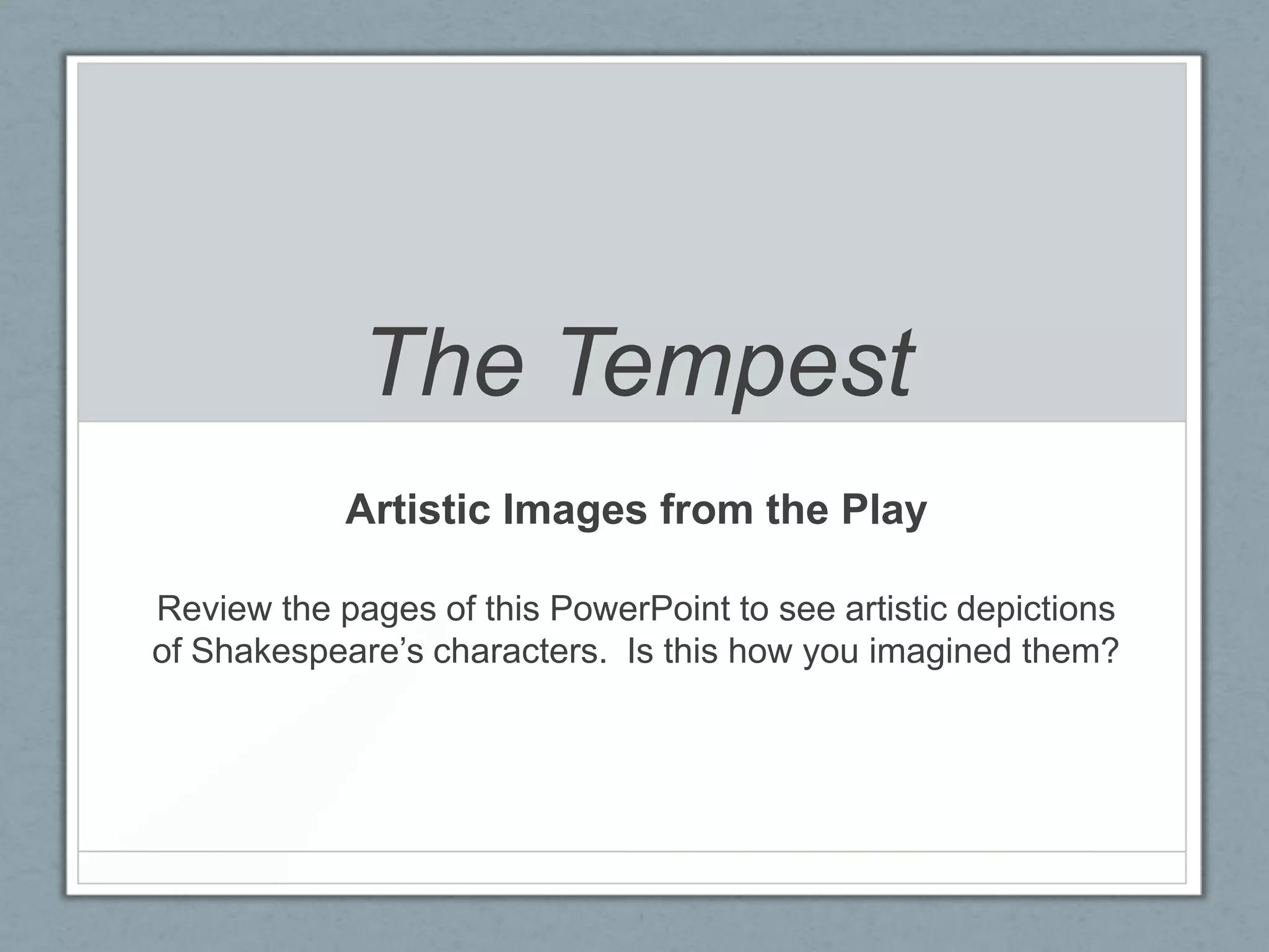 Tempest characters | PPTX