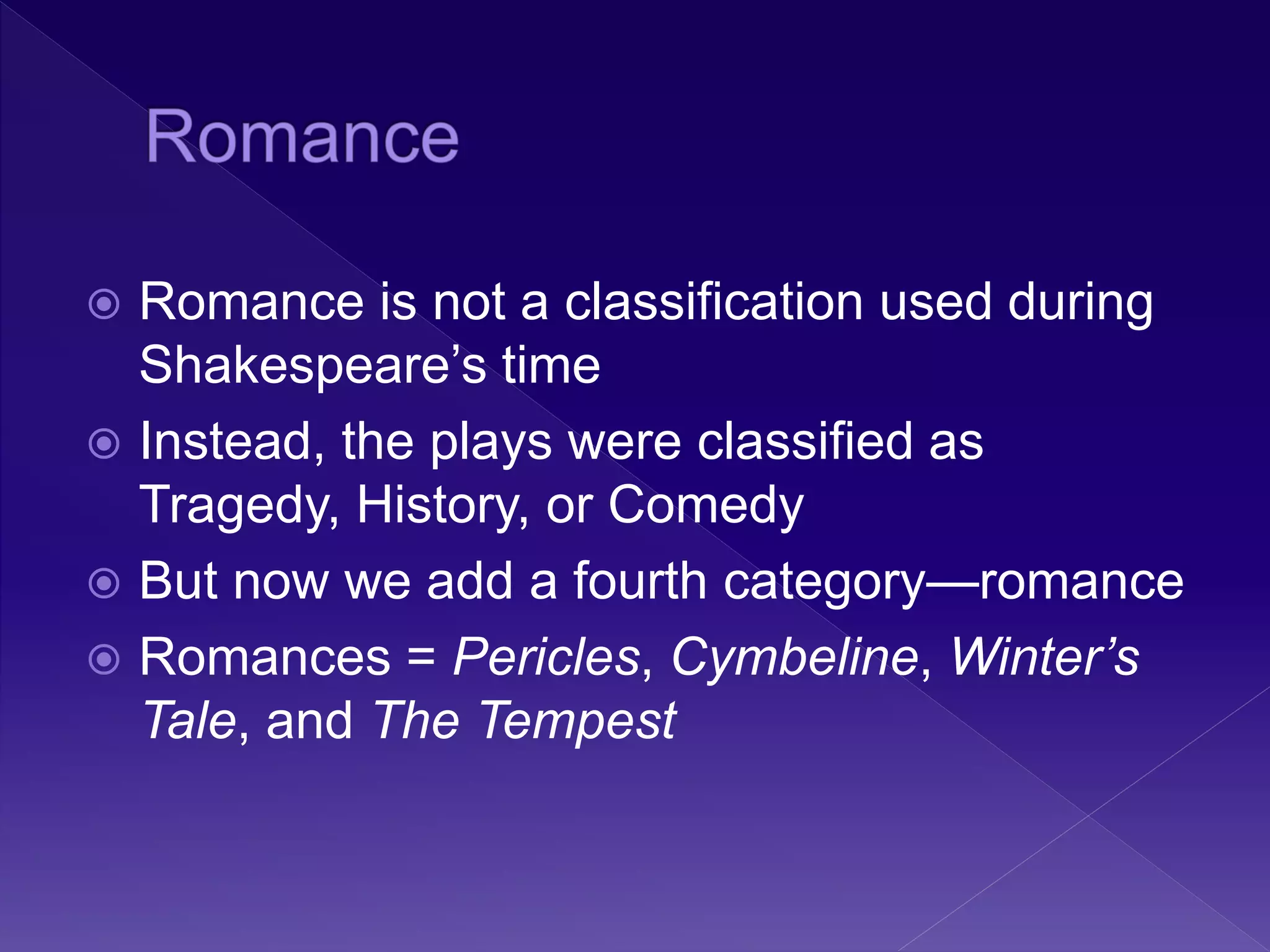 Tempest romance vs. comedy | PPTX