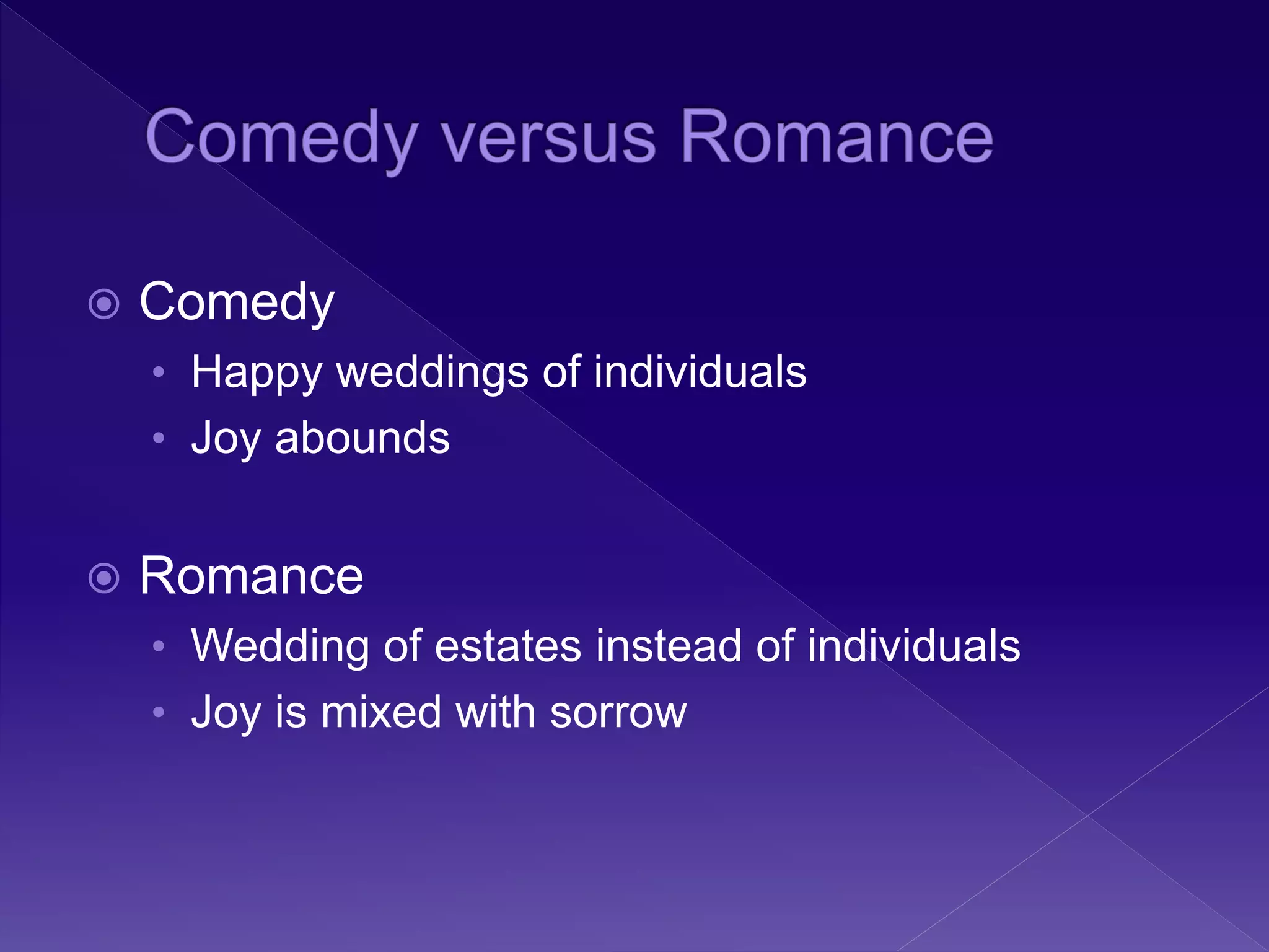 Tempest romance vs. comedy | PPTX